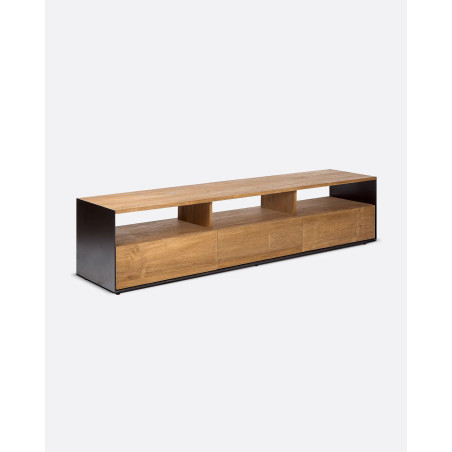 GEOX TV stand in recycled teak wood and iron 180 x 40 x 40 cm