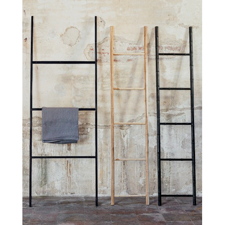 GENESIS hanger in teak wood 70 x 4 x 200 cm in black colour