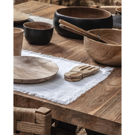 Individual MUNNAR de lino 35 x 50 cm en color blanco. Set de 2 unidades