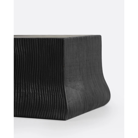 MEJA tissue box in recycled teak wood 14 x 26 x 10 cm in black colour
