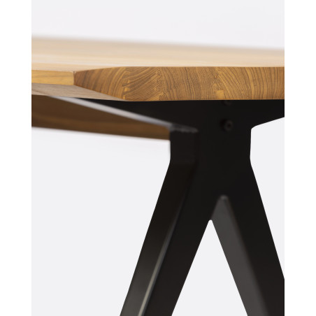 LIKU dining table in recycled teak wood and iron 250 x 90 x 74 cm