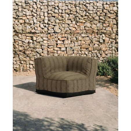 Canapé d'angle d'extérieur CACCINI 95 x 95 x 80 cm en couleur cammel